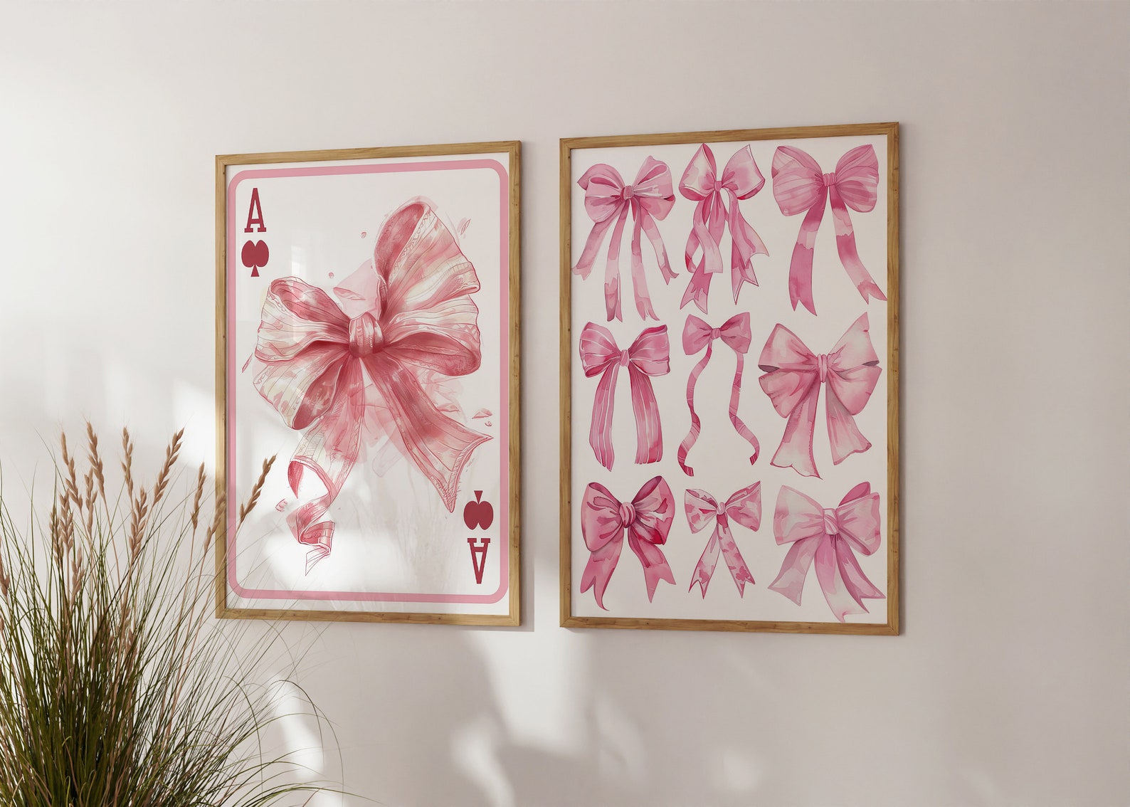 Trendy Pink Bows Wall Art Set of 10 Prints Download, Pink Coquette Bow ...