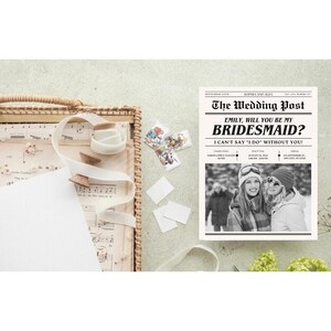 Newspaper Bridal Proposal Template, Editable Wedding Newspaper Proposal ...