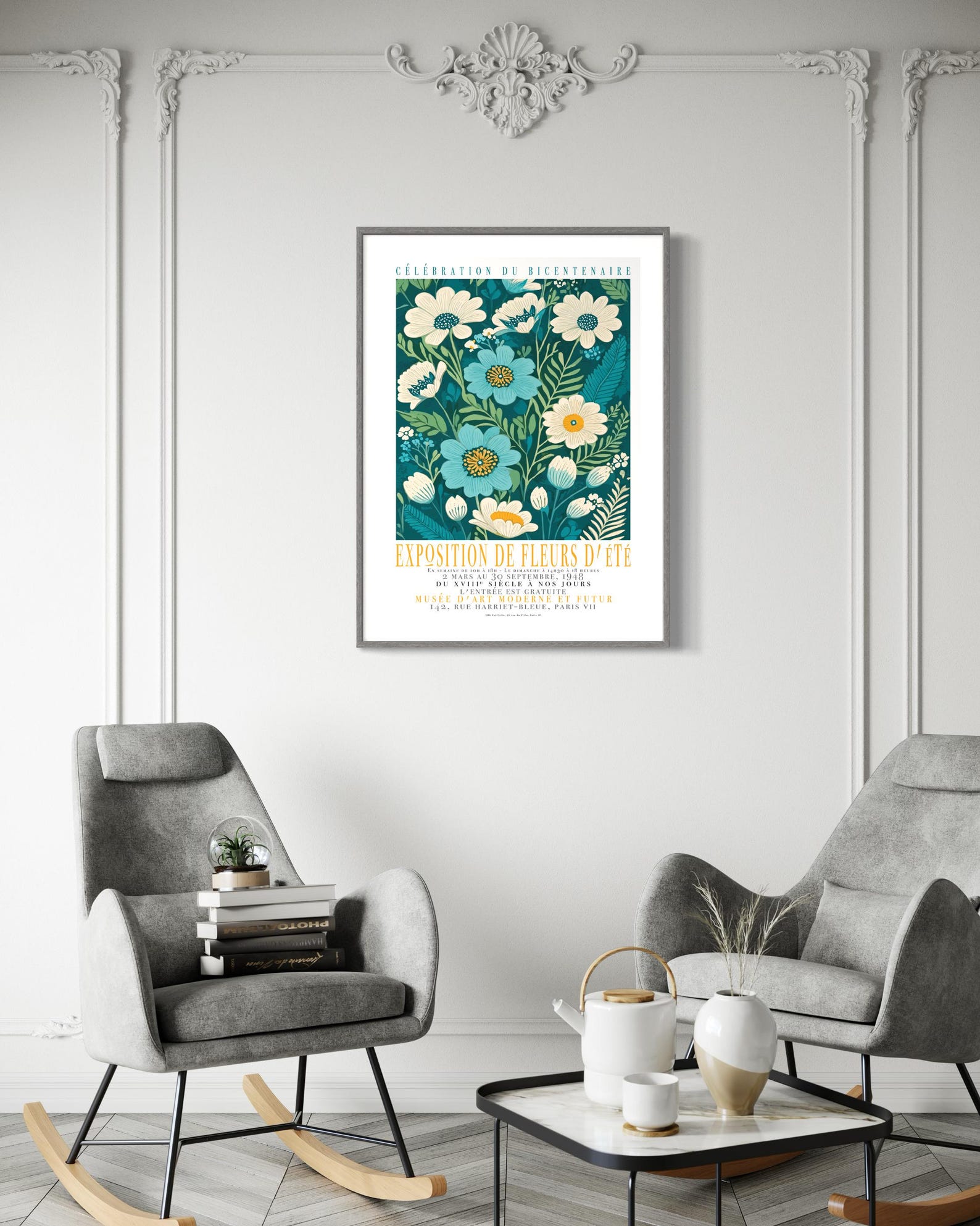 French Flower Exhibition Poster Vintage Advertising Poster Print Your ...