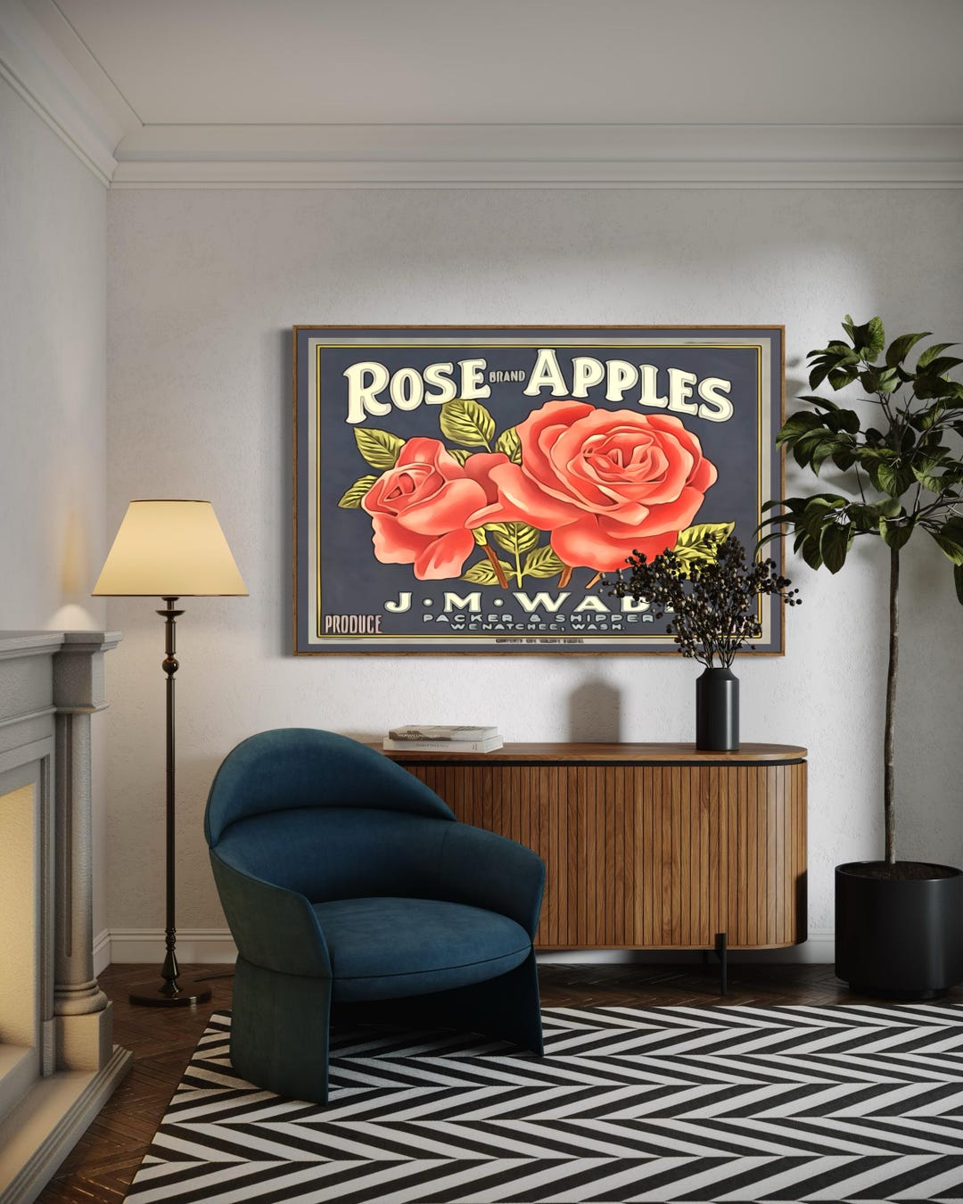 Vintage Horizontal Advertising Poster Roses Floral Print in 5 Sizes ...