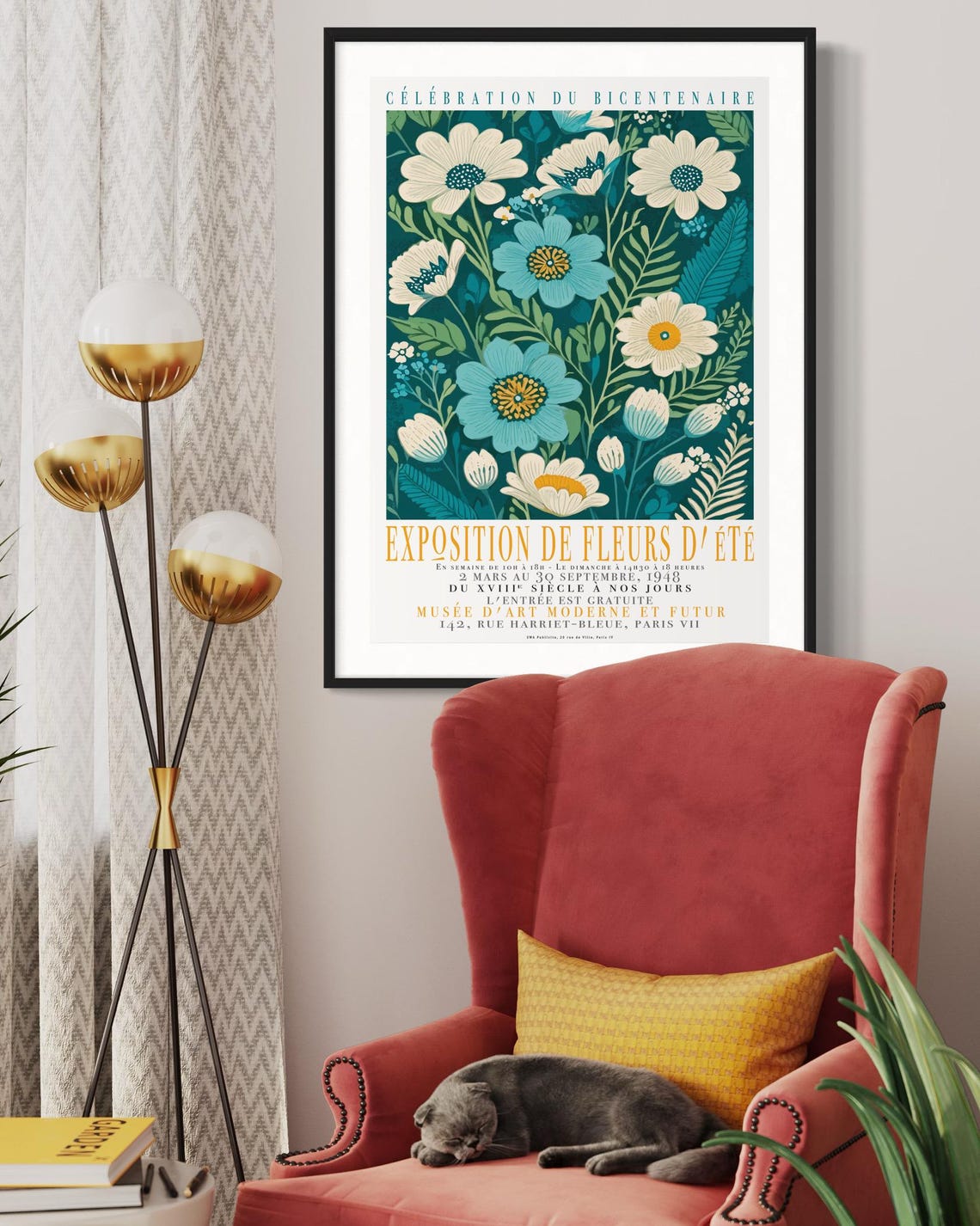 French Flower Exhibition Poster Vintage Advertising Poster Print Your ...