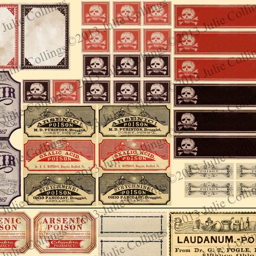 Halloween Apothecary Potion Labels Poison Potion Stickers - Etsy