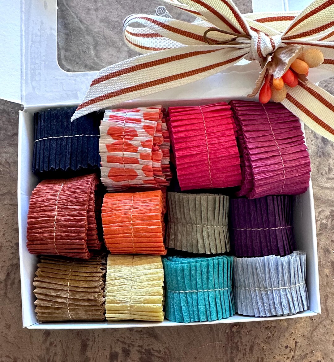 Autumn Crepe Paper Ruffles – Vintage Handmade Trim, Junk Journal ...