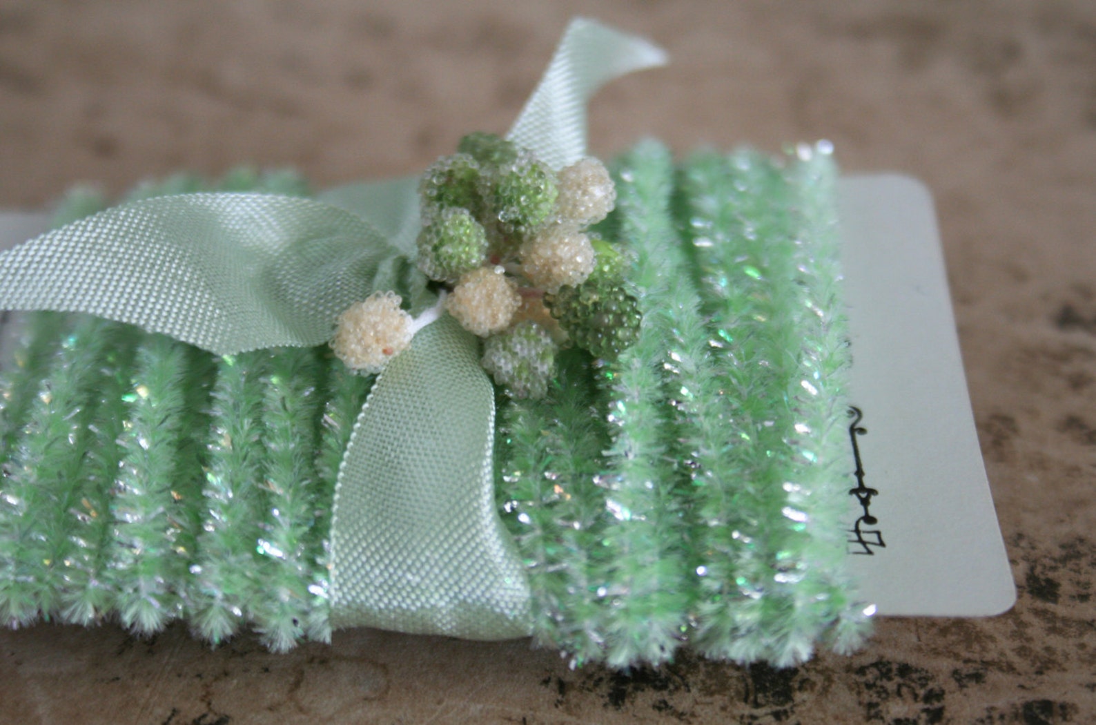 Mini Tinsel Trim Mint 12 Feet Lovely Spring Mint Tinsel Trim - Etsy UK
