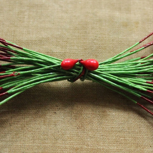 NEW Tiny Holly Berry Twist Ties 36 Vintage Style Double - Etsy