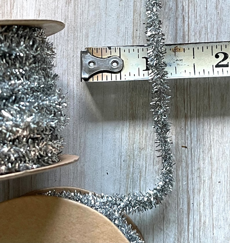 Silver Tinsel Garland - 12 Foot Metallic Holiday Craft Trim - Etsy