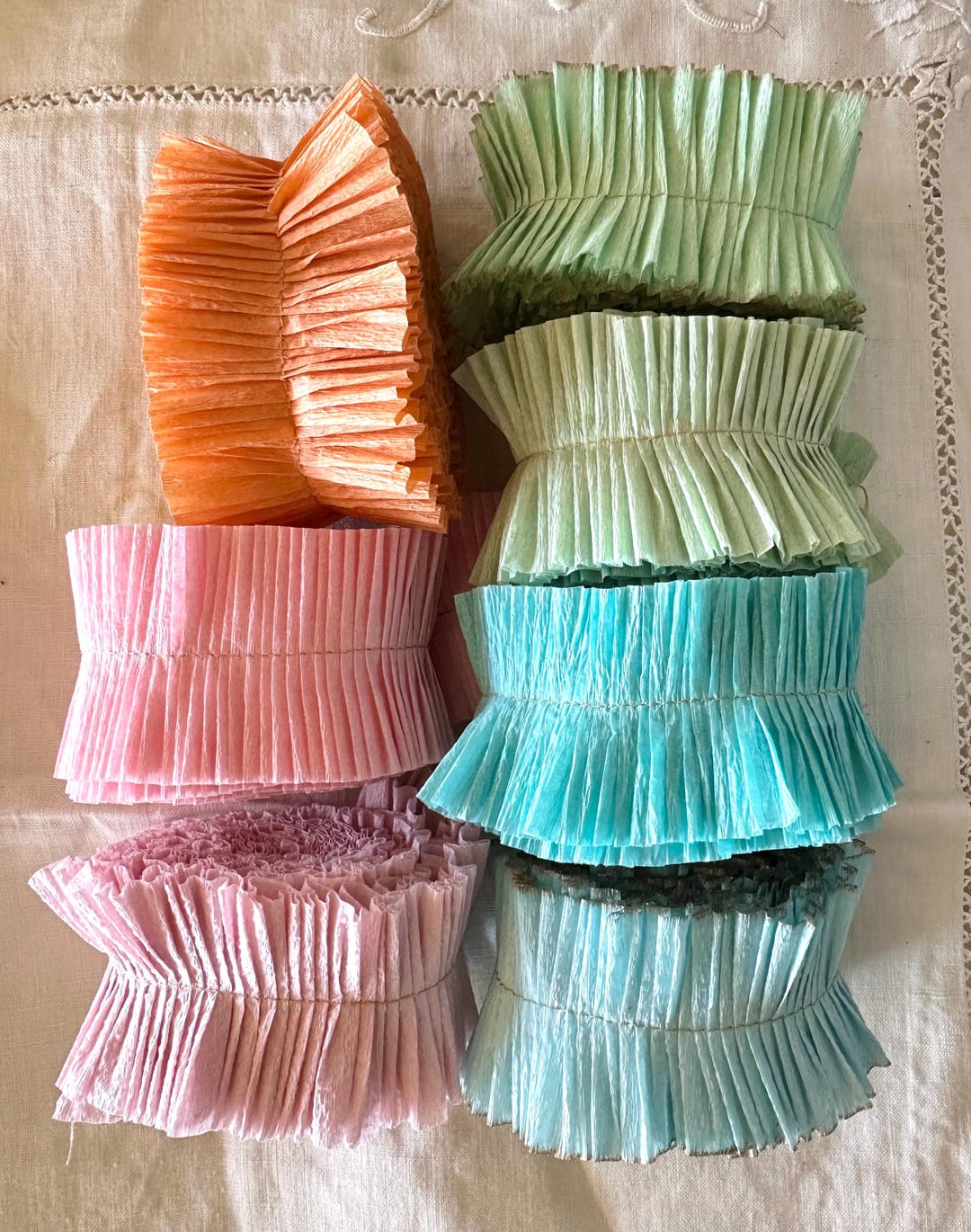 Pastel Crepe Paper Ruffle Collection Vintage Crepe Paper Ruffle Garland ...