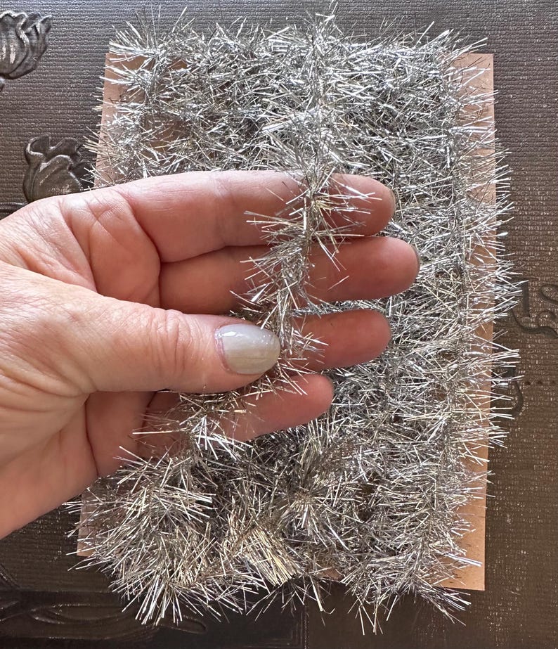 Vintage Style Silver Tinsel Garland - 12 Feet Retro Christmas Trim - Etsy