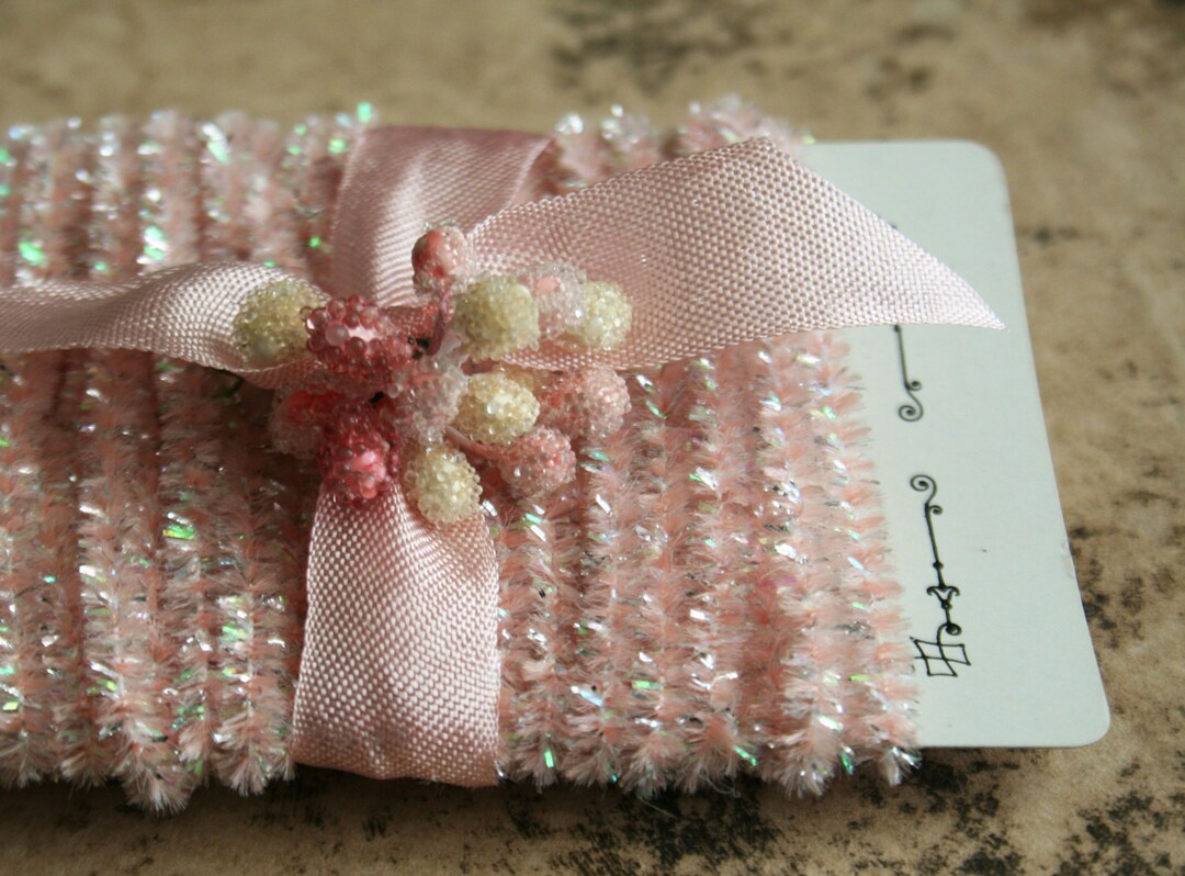 Mini Tinsel Trim Pale Pink 12 Feet Lovely Spring Pink Tinsel Trim ...