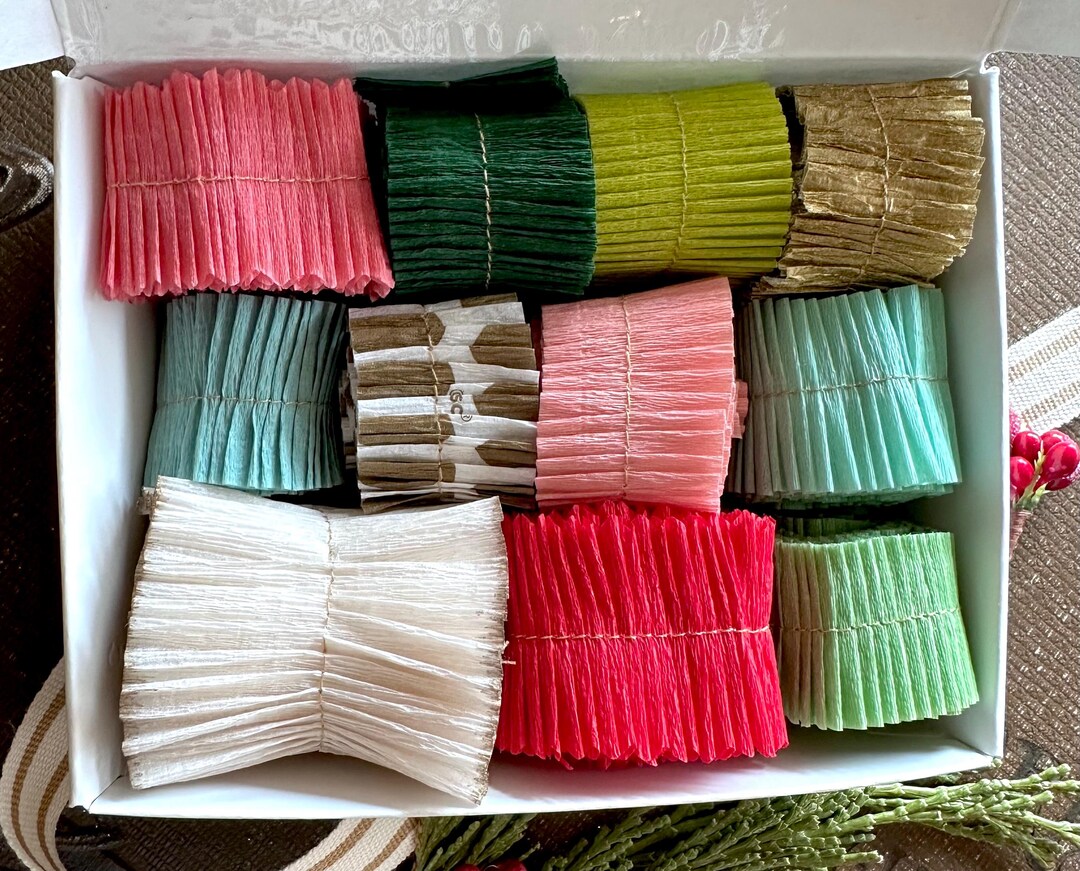 Handmade Vintage Crepe Paper Ruffles - Peppermint Patty Collection - Etsy