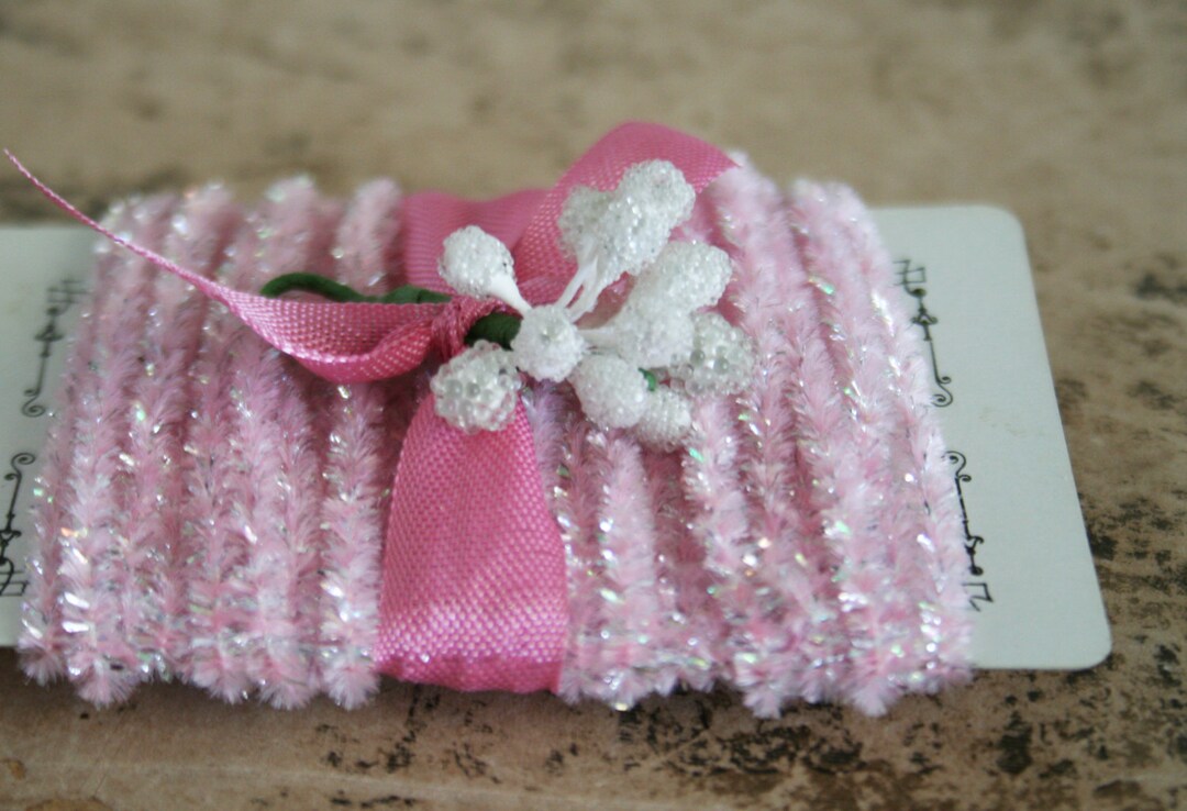 Pink Mini Tinsel Trim 12 Feet Lovely Spring Tinsel Trim Narrow ...