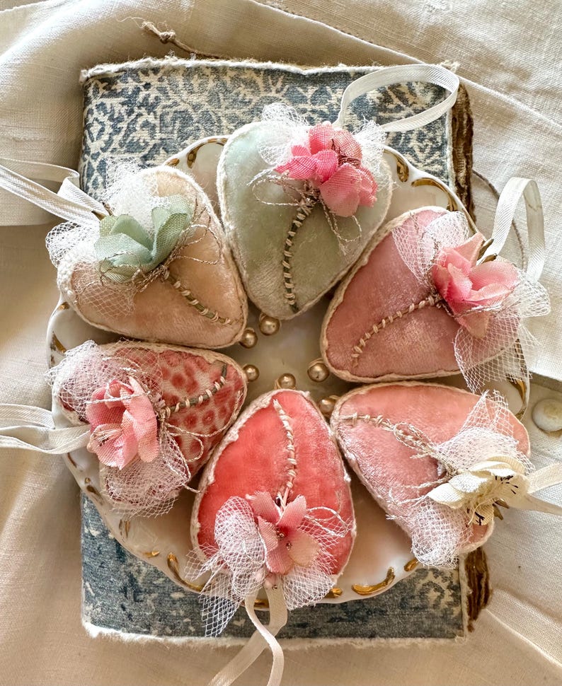 Velvet Heart Valentine Tokens - CUSTOM ORDER Handmade Romantic ...