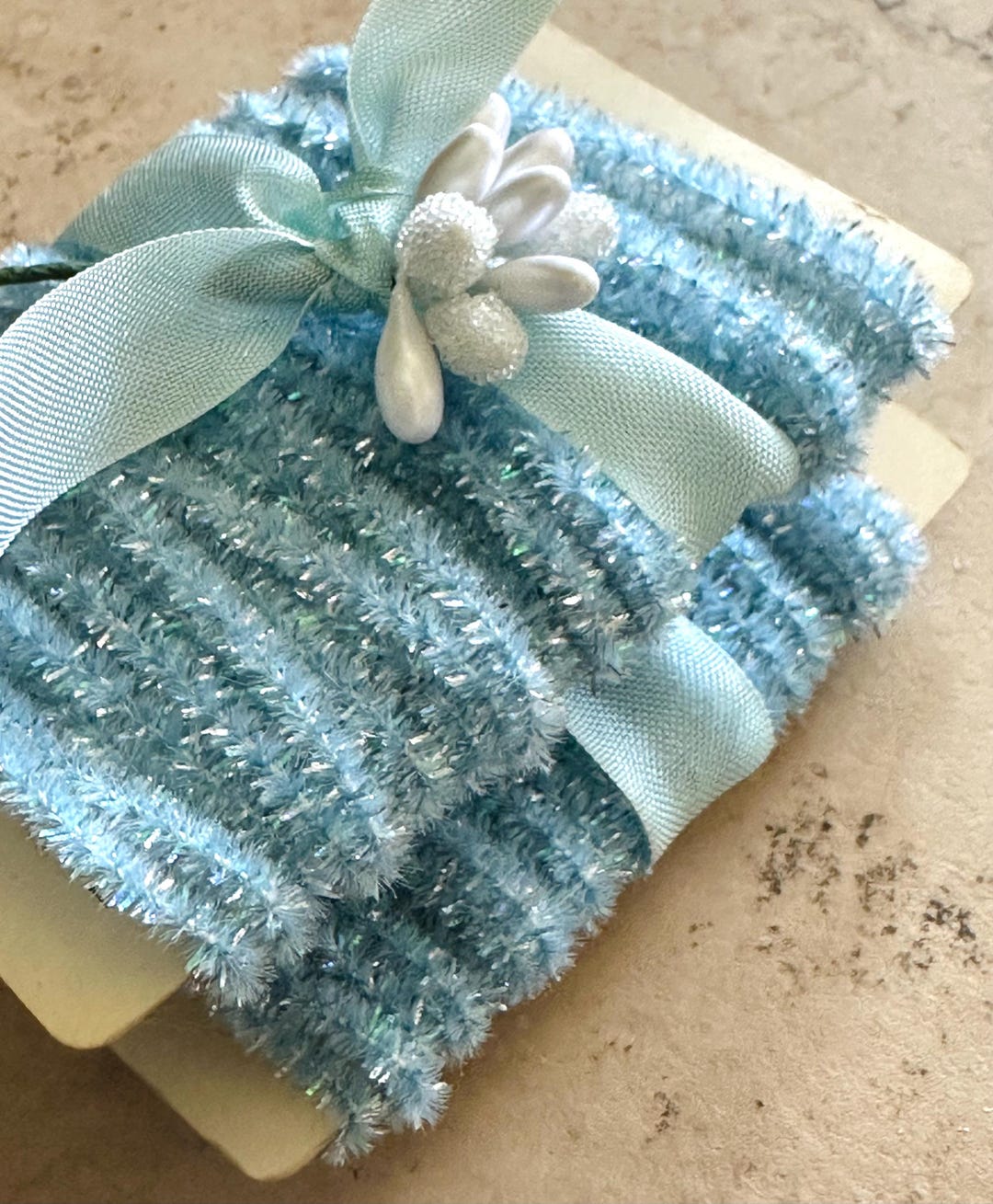 Aqua Blue Mini Tinsel Trim: 5 YARDS Sparkling Packaging String - Etsy