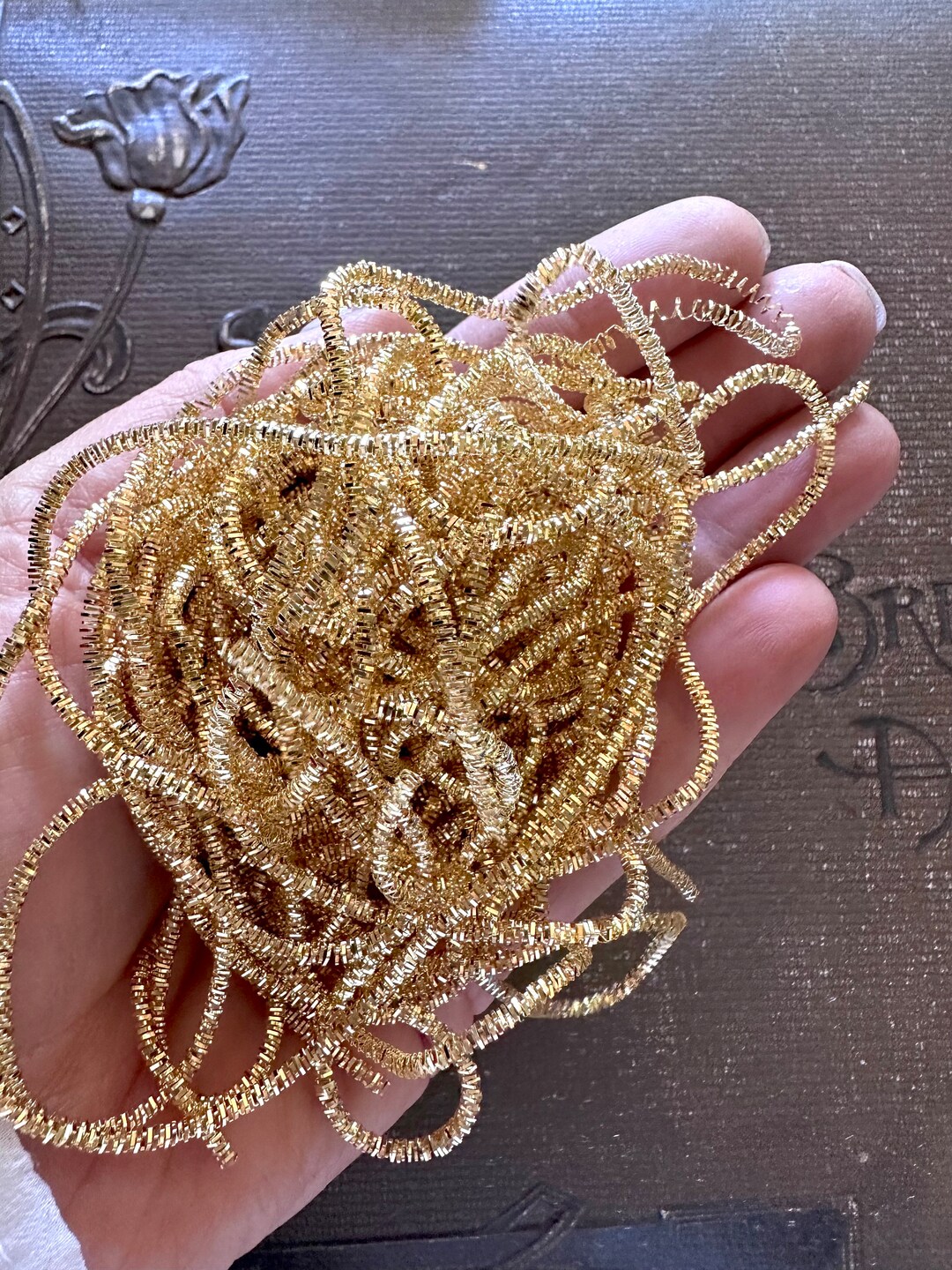 Sparkling Gold Bouillon Wire - Holiday Christmas Ornament Embroidery ...