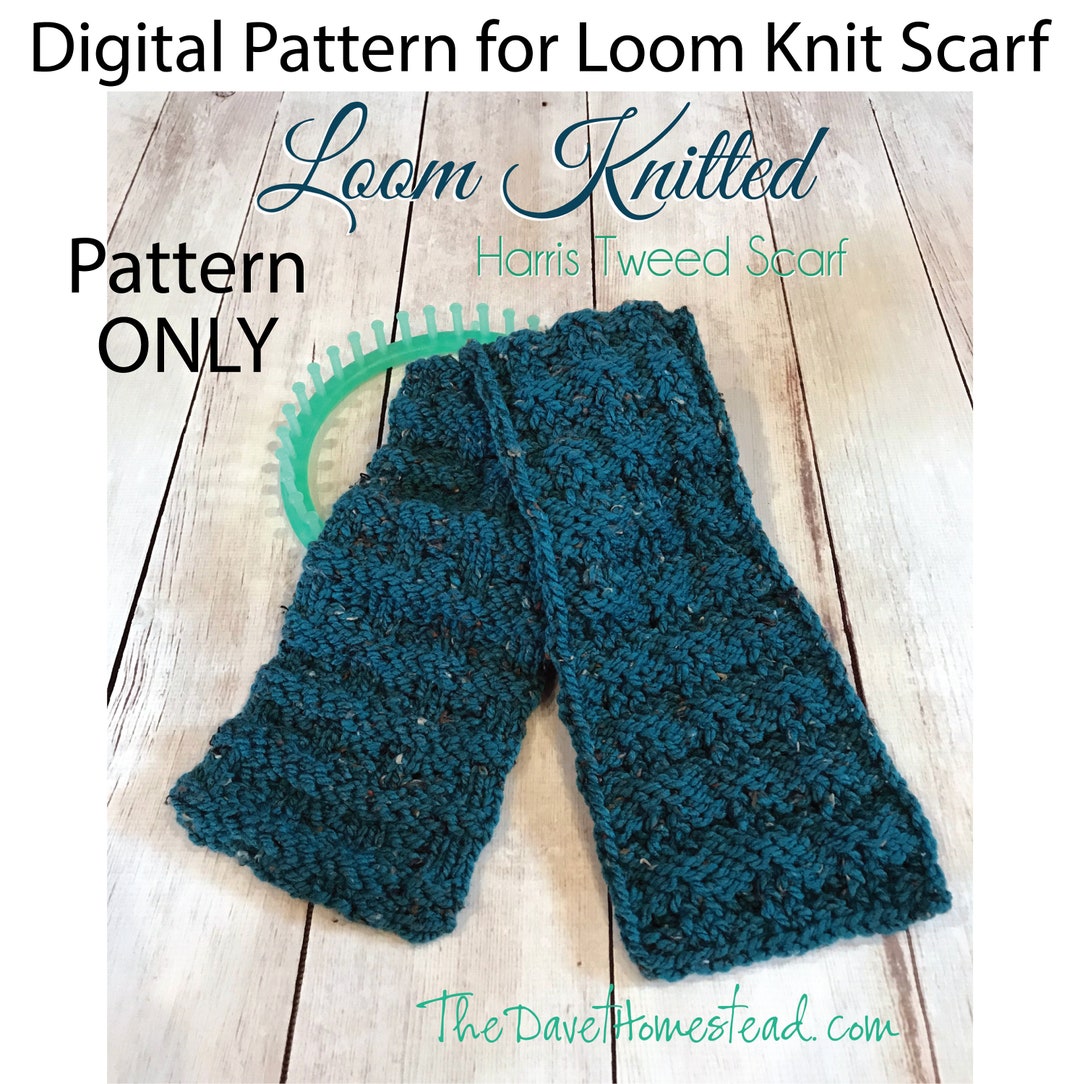 Harris Tweed Scarf - Loom Knitted Pattern and Video Tutorial - Etsy