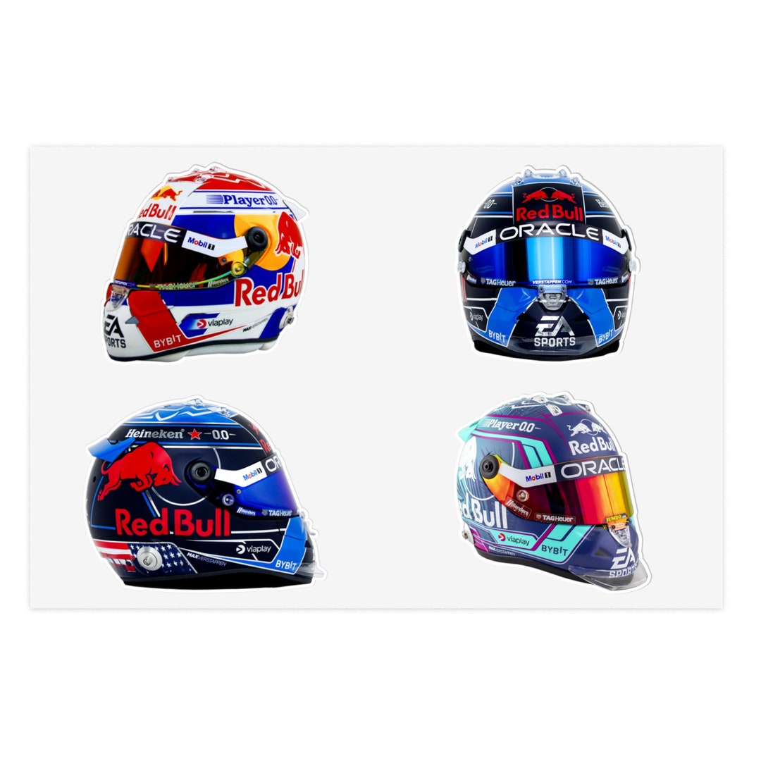 Max Verstappen F1 Driver Helmet Sticker Set Pcs 4 - Etsy