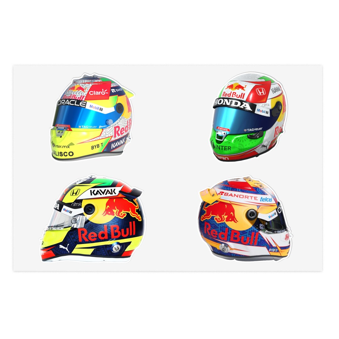 Red Bull F1 Team Driver Helmet Sticker Set Pcs 4 - Etsy
