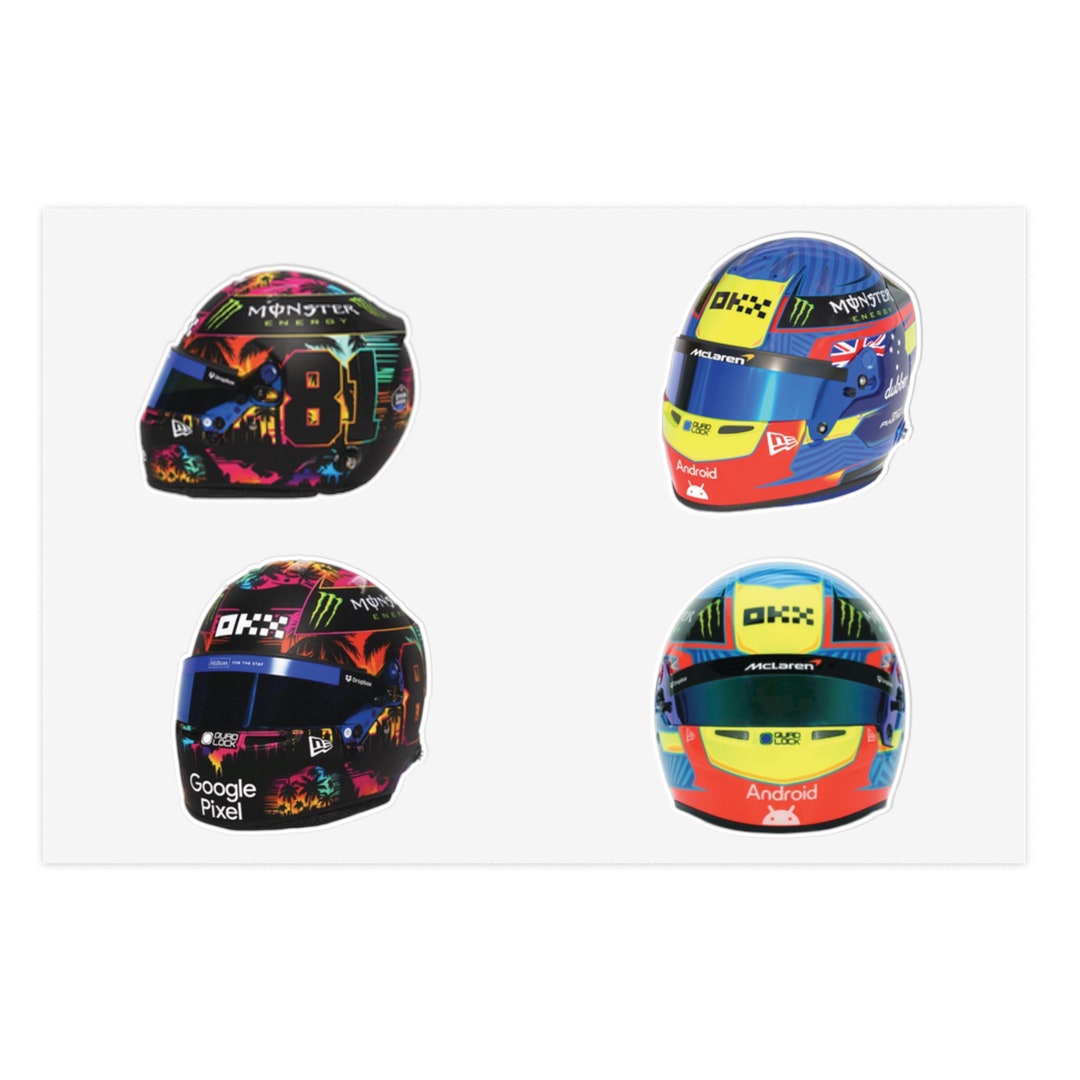 Oscar Piastri F1 Driver Helmet Sticker Set Pcs 4 - Etsy