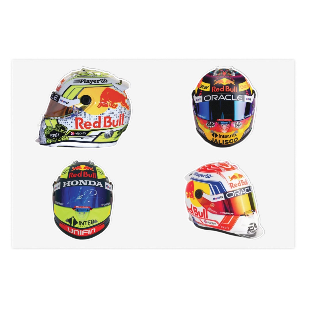 Red Bull F1 Team Driver Helmet Sticker Set Pcs 4 - Etsy