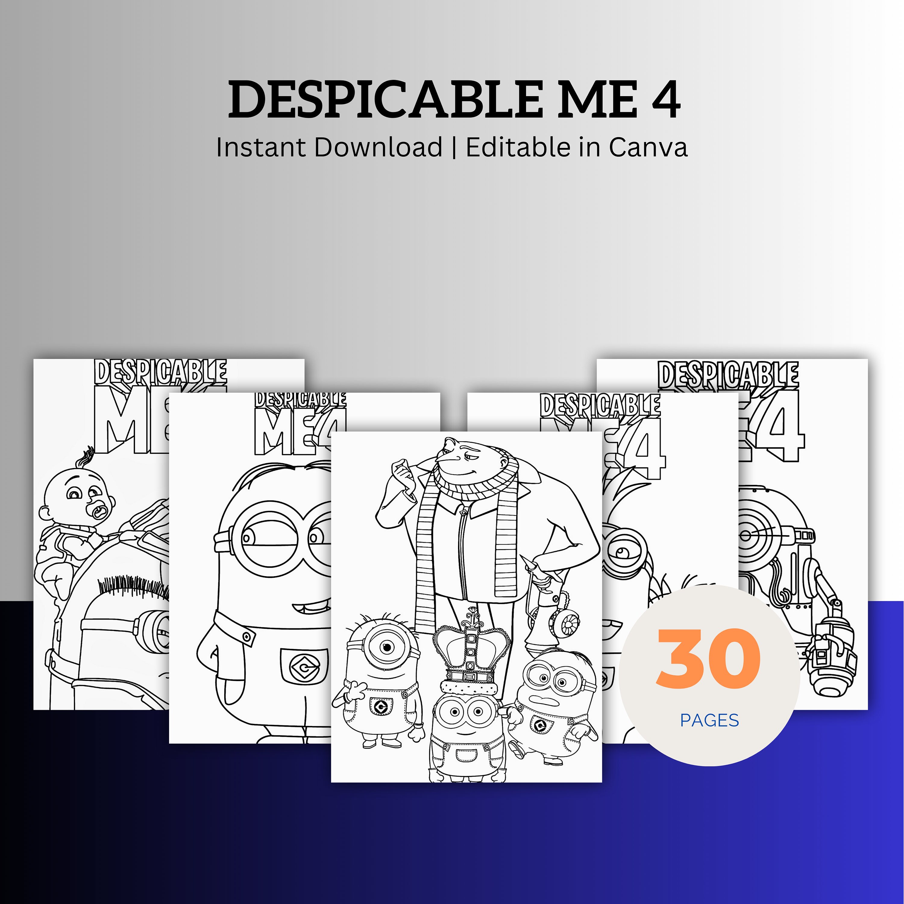 Despicable Me 4 Coloring Book: Fun Activity Pages (digital Download) - Etsy