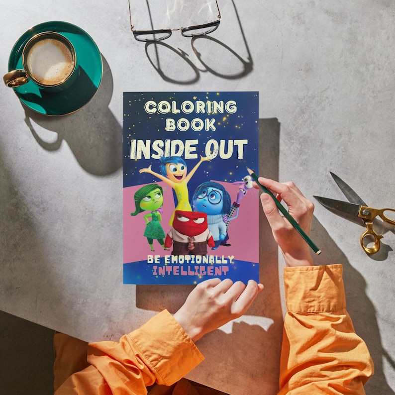 Inside Out 2 Coloring Book | Interactive and Educational | Enhances ...
