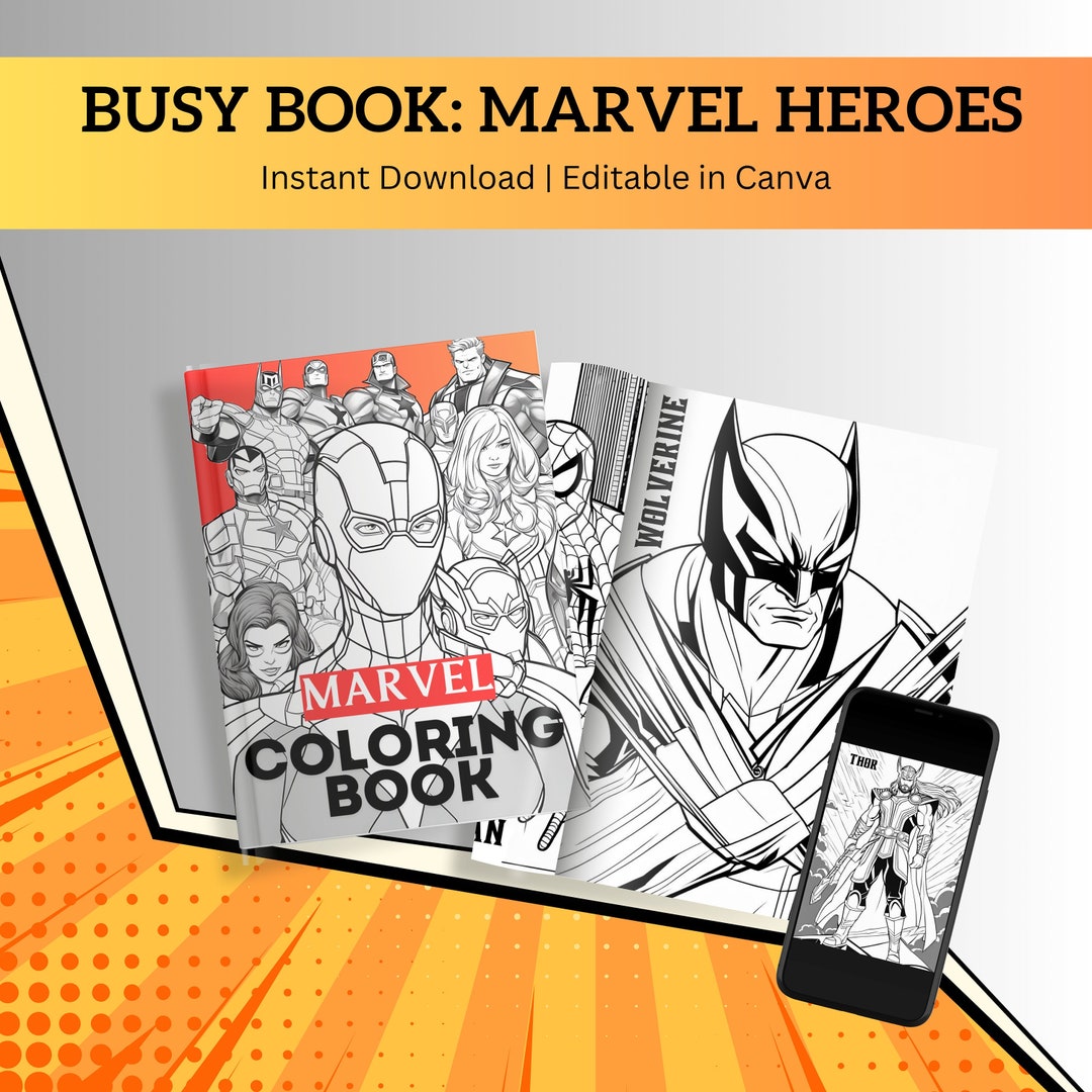 Marvel Heroes Coloring Book Fun and Creative Activity Book - Etsy