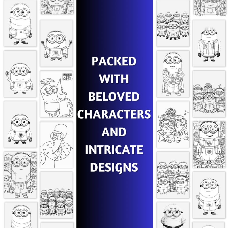 Despicable Me 4 Coloring Book: Fun Activity Pages (digital Download) - Etsy