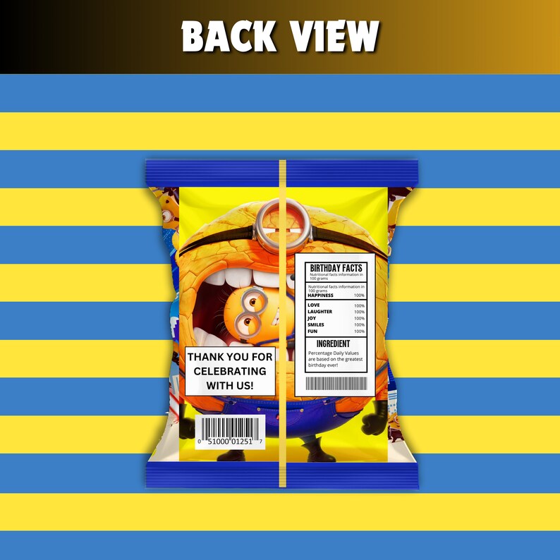 Minion Chip Bag: Despicable Me Birthday Party Favor (digital Download ...
