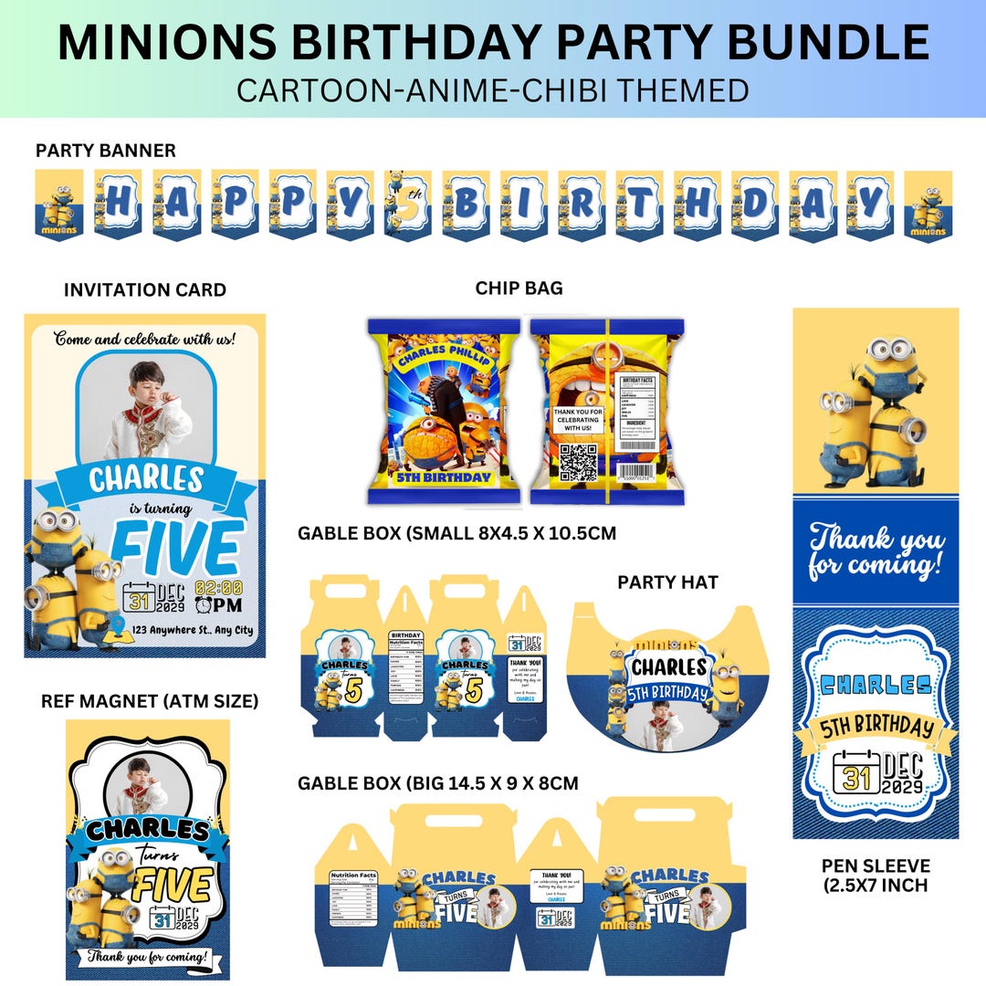 Minions Party Bundle | Editable Minions Template - Etsy