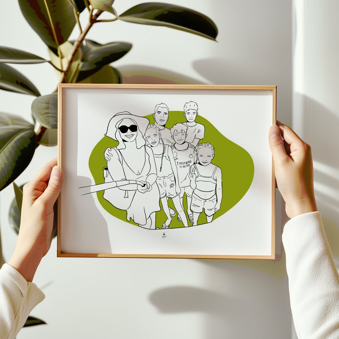 Custom Family Portrait Line Drawing, Illustration From a Photo Gift for ...