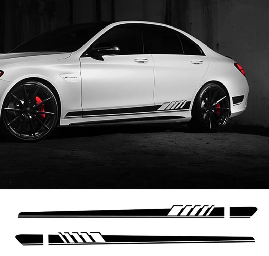 For Mercedes A C E Class Side Stripes Stickers Vinyl Graphics Decals ...