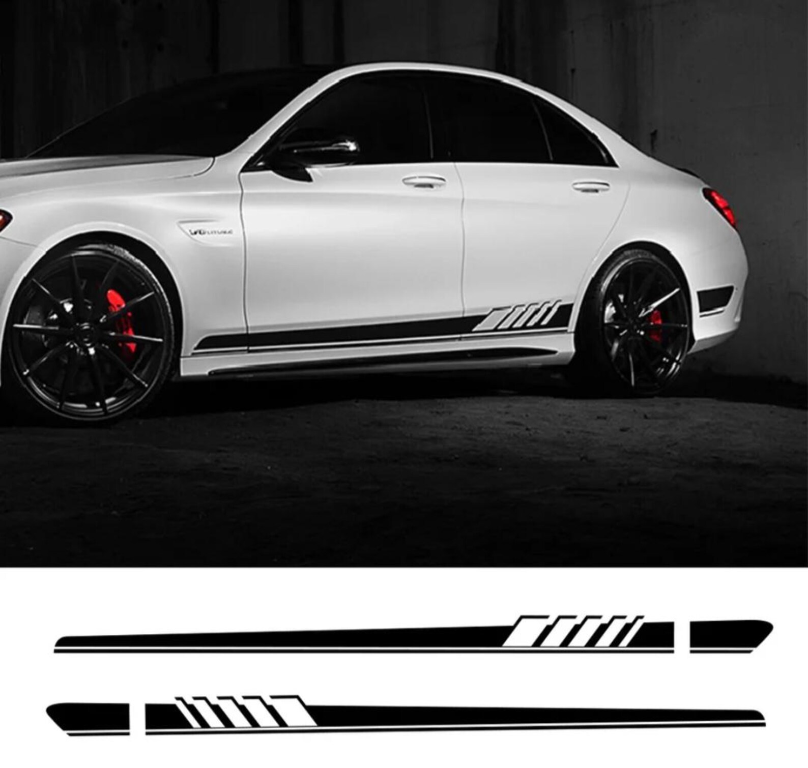 For Mercedes A C E Class Side Stripes Stickers Vinyl Graphics Decals ...