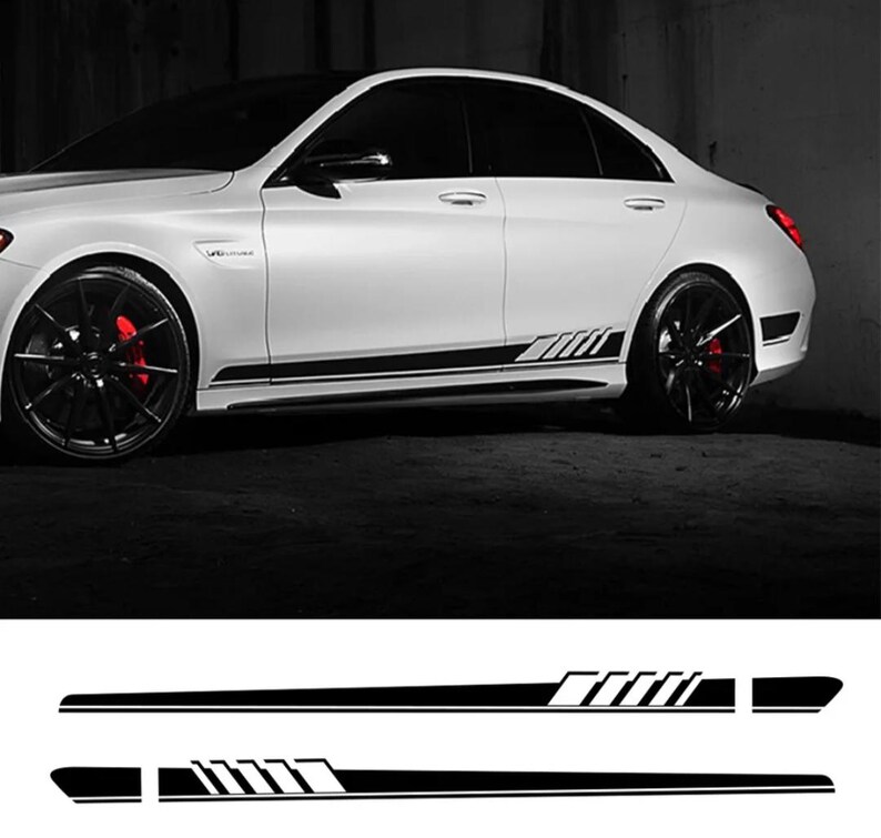 For Mercedes A C E Class Side Stripes Stickers Vinyl Graphics Decals ...