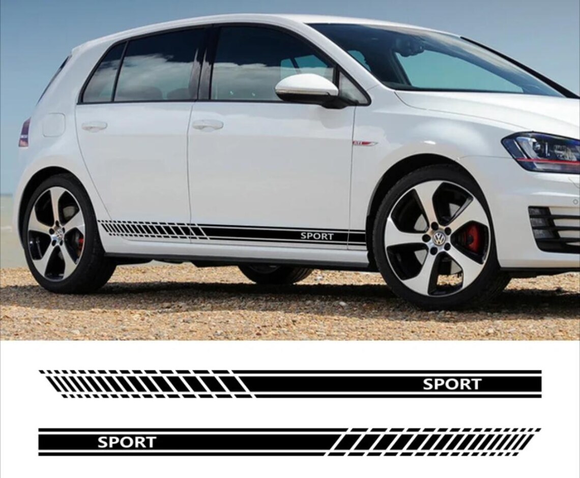 For VW GOLF MK5 MK6 MK7 MK8 Side Skirt Stripes Stickers Vinyl Graphics ...