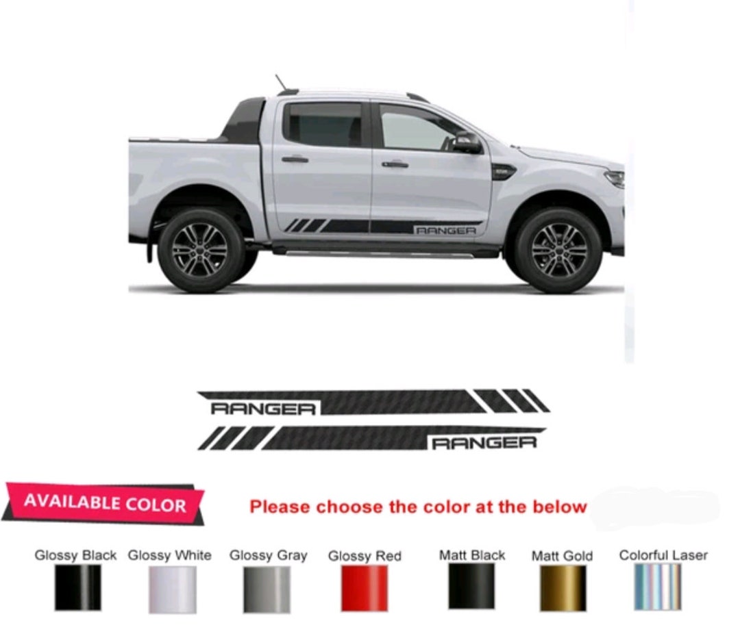 For FORD RANGER WILDTRACK Raptor Side Stripes Stickers Vinyl Graphics ...