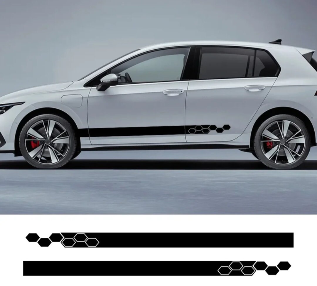 For VW GOLF MK5 MK6 MK7 MK8 Side Skirt Stripes Stickers Vinyl Graphics ...