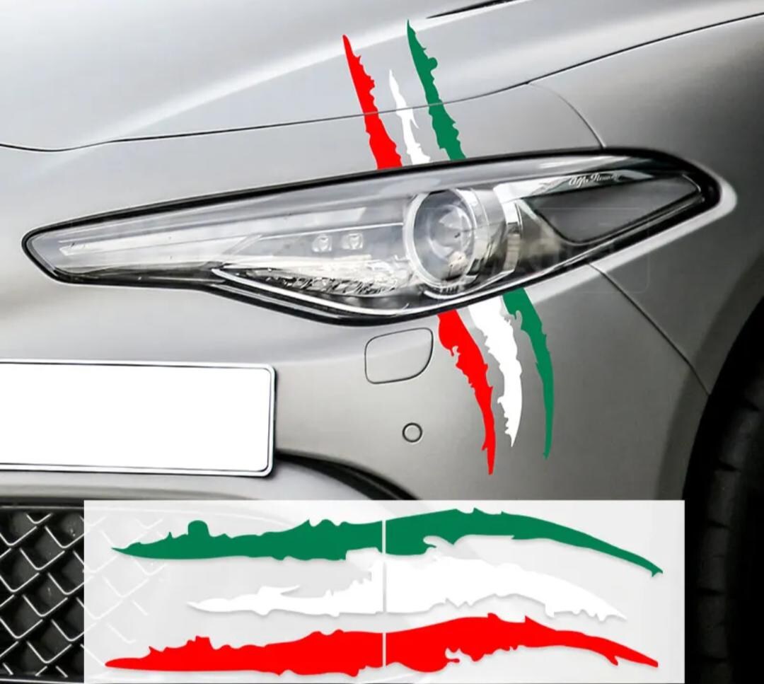 For ALFA ROMEO Giulia Brera Stelvio Bonnet Italy Italian Stripes ...