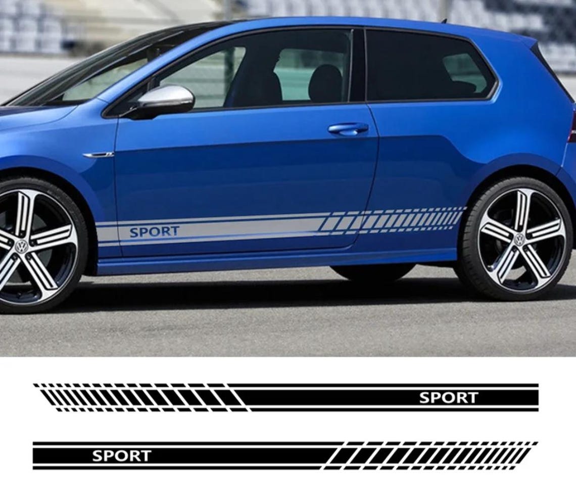 For VW GOLF MK5 MK6 MK7 MK8 Side Skirt Stripes Stickers Vinyl Graphics ...