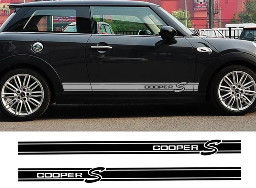 For MINI COOPER S Side Stripes Stickers Vinyl Graphics Decals Sport R50 ...