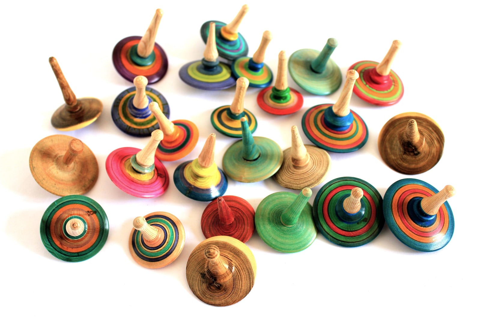 Colored Wooden Spinning Tops - Etsy