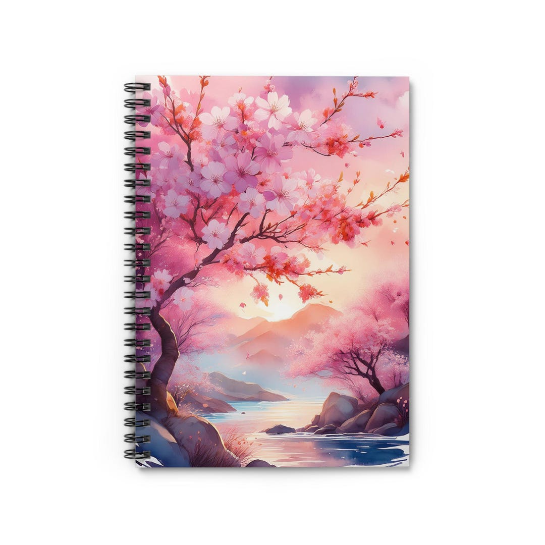 Cherry Blossom Spring Notebook, Cute Journal, 6x8 Inches, Stationary ...
