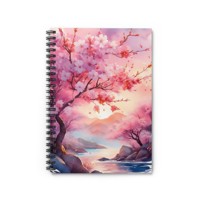Cherry Blossom Spring Notebook, Cute Journal, 6x8 Inches, Stationary ...