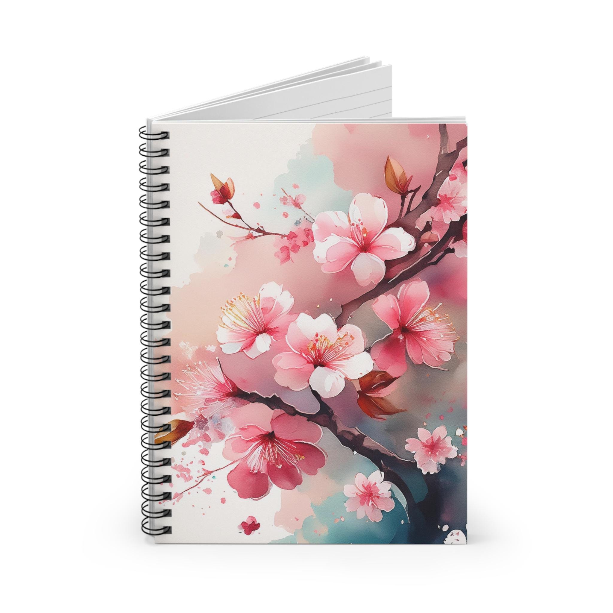 Cherry Blossom Spring Notebook, Cute Journal, 6x8 Inches, Stationary ...