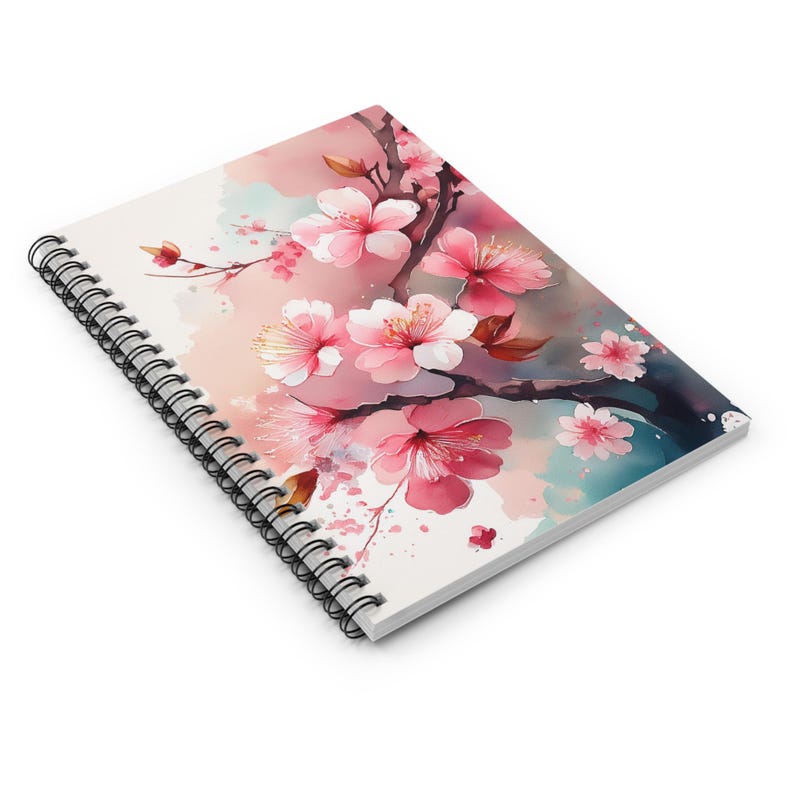 Cherry Blossom Spring Notebook, Cute Journal, 6x8 Inches, Stationary ...
