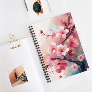 Cherry Blossom Spring Notebook, Cute Journal, 6x8 Inches, Stationary ...