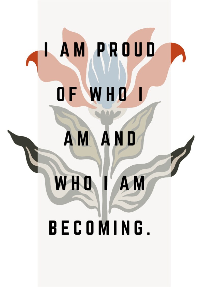 Pride Self-worth Affirmation Wall Art: 'I Am Proud of Who I Am and Who ...
