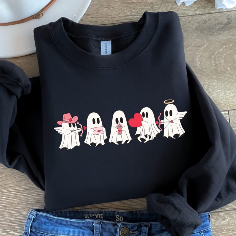 Valentine's Day Ghosts Png, Cute Ghost Png, Cupid Png, Fall in Love Png ...