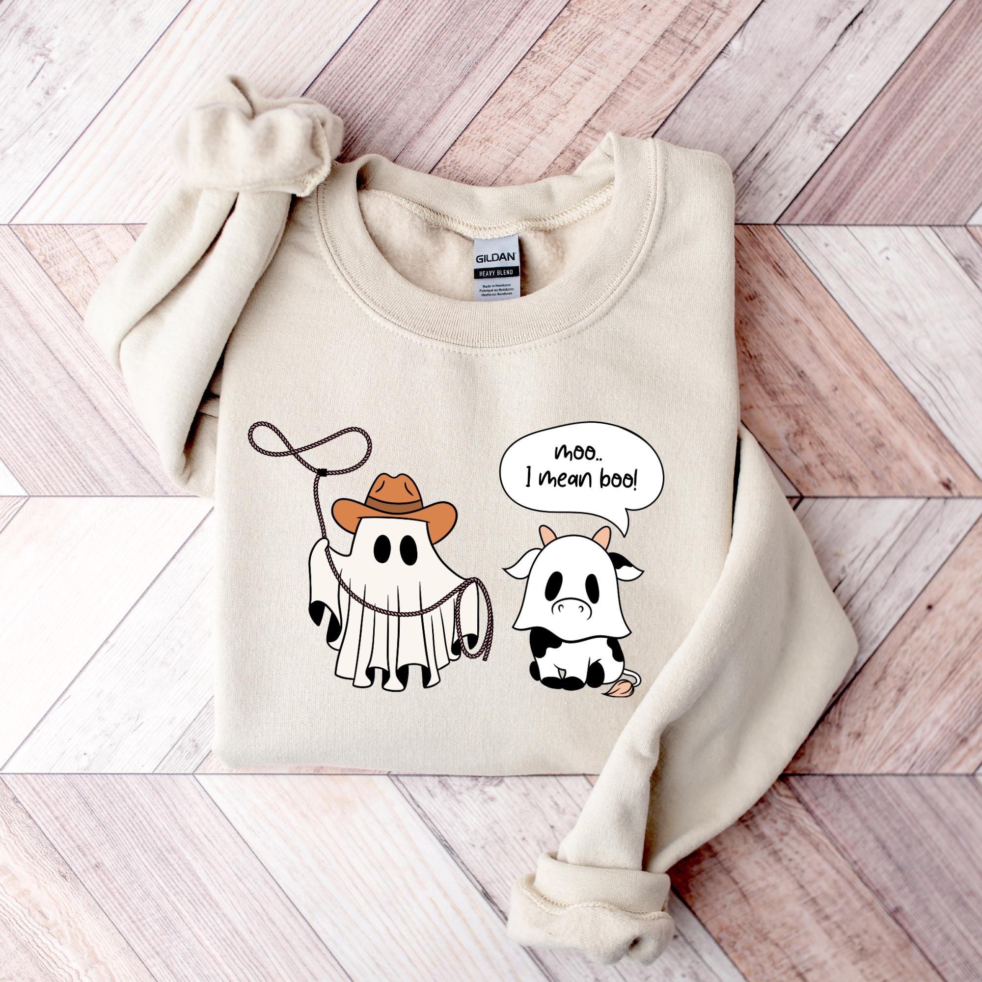 Cowboy Ghosts Png, Moo I Mean Boo Cow Ghost Png, Halloween Cowgirl ...