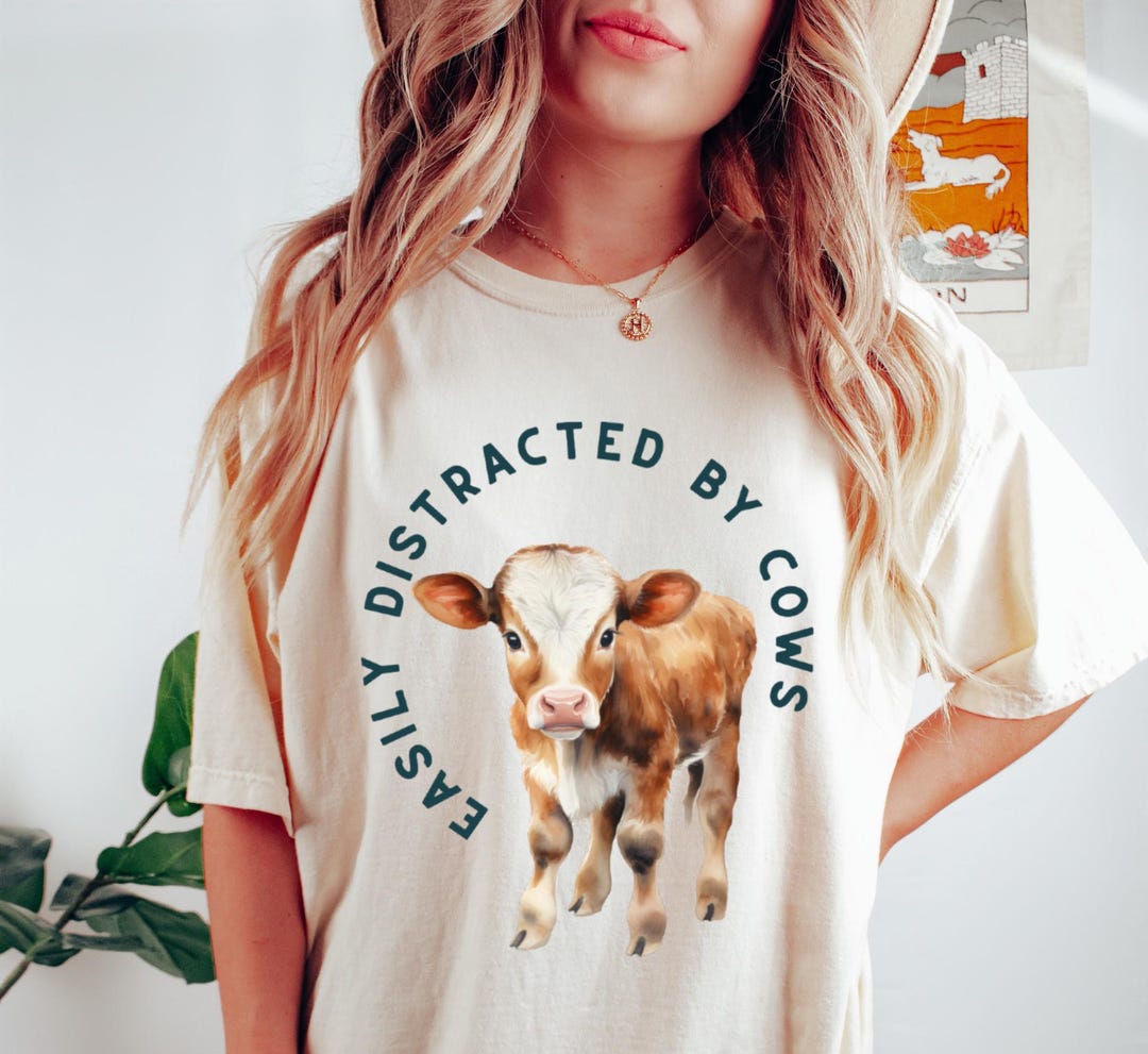Easily Distracted by Cows Png, Cute Cows Png, Farmer Png, Funny Cow Png ...