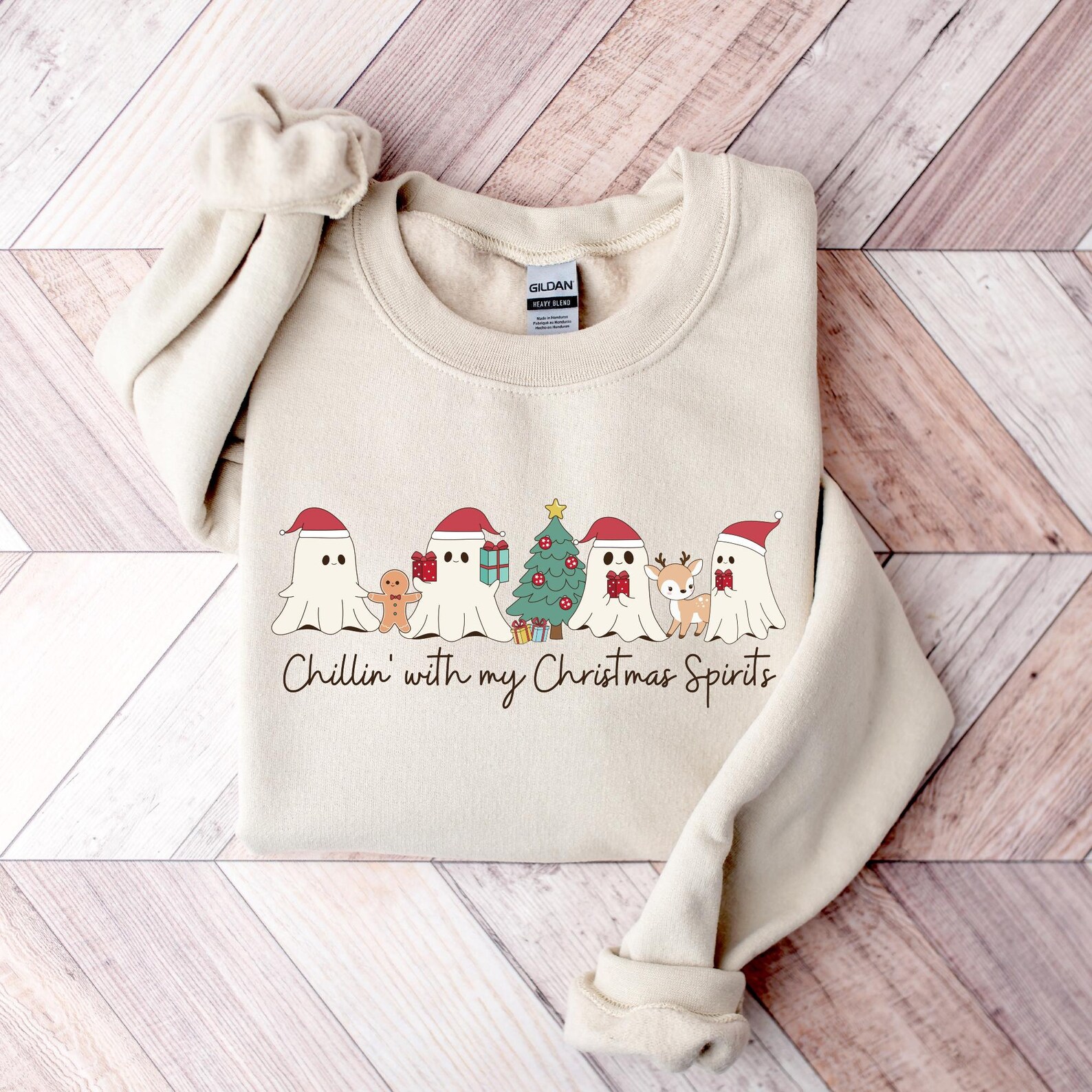 Chilling With My Christmas Spirits Png, Funny Christmas Ghosts Png ...